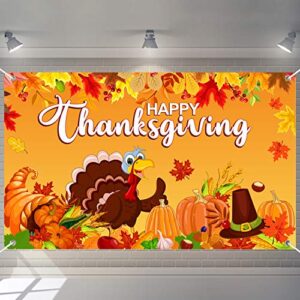 thanksgiving decorations happy thanksgiving banner backdrop fall pumpkin turkey autumn maple leaves photography background harvest party supplies table banner photo booth props