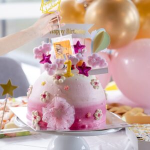 The Money Cake, Cake Money Box-Cake Money Pull Out Kit Includes 1Pc Clear Food-Contact Safe Box, 1Pc Gold Cake Topper, 20Pcs Pockets for Birthday Party Cake Decorations