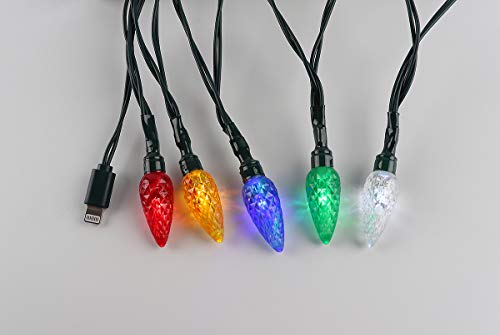 2 Pack KBG LED Christmas Lights Charging Cable, USB Charger Cord Multicolor 10LED 50inch Compatible with Phone 5,5s,6,6plus,6s,6s Plus,7,7plus,8,8plus,X,XR,XS,XS Max,11Pro Max,SE etc (2PCS)