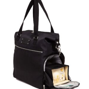 Sarah Wells Lizzy Breast Pump Bag - Compatible with Spectra, Medela, and More - Insulated Cooler Pocket (Black)