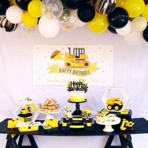 Glorymoment Excavator Birthday Cake Topper, Construction Cake Topper Decorations for Children Excavator Engineering Theme Cake, Construction Theme Kids Birthday Party Decoration (6.7’’x4.49’’)