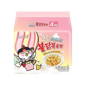 [samyang] cream carbo bulldark spicy chicken roasted noodle soup (pack of 4) / korean food/korean ramen/spicy korea noodle challenge (overseas direct shipment)