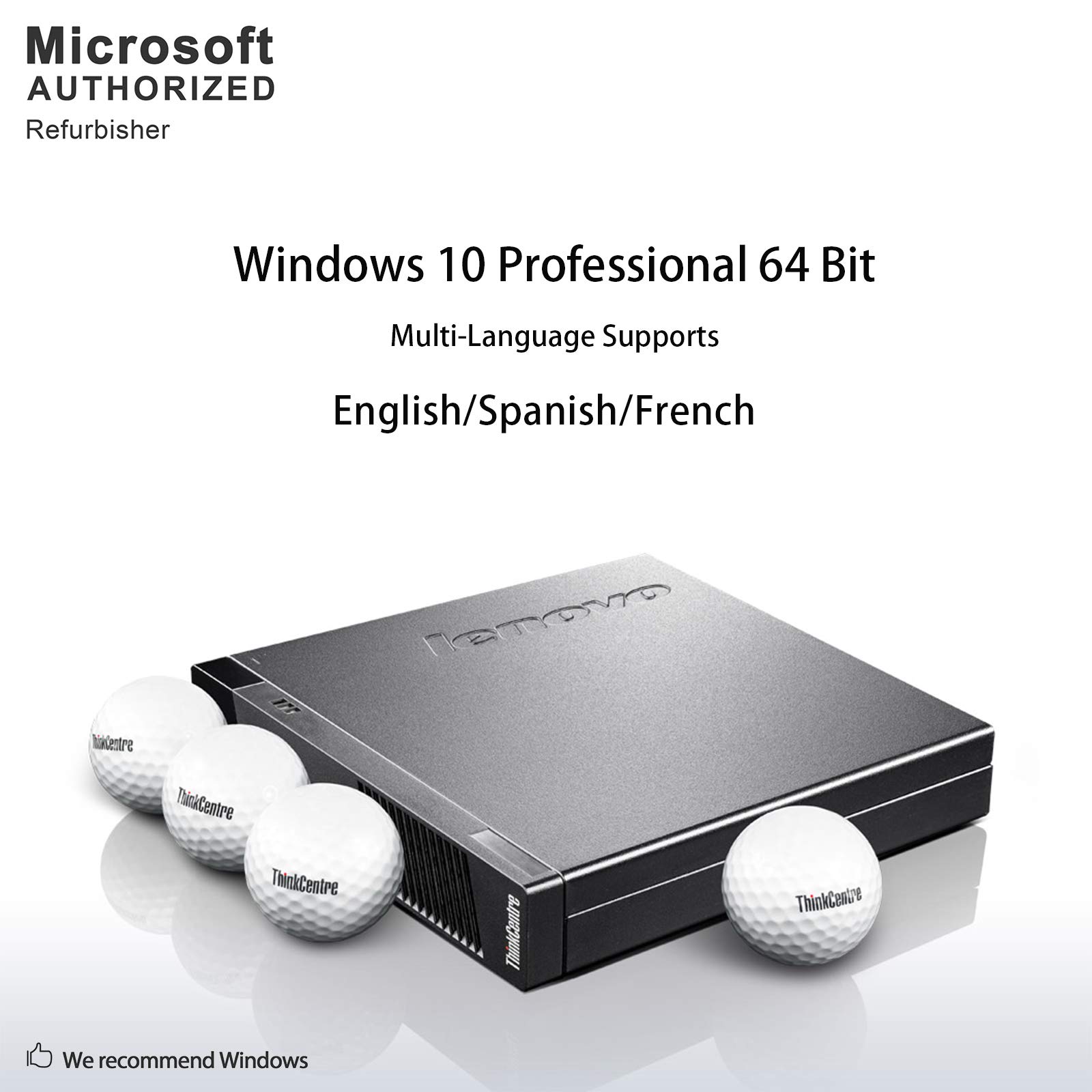 Lenovo ThinkCentre M73 Tiny Desktop PC Computer Package, Intel Core i3 2.9GHz, 8G DDR3, 256G SSD, VGA, DP, USB 3.0, 20 Inch LCD Monitor(Brands May Vary), Keyboard, Mouse, Win10 Pro 64 Bit (Renewed)