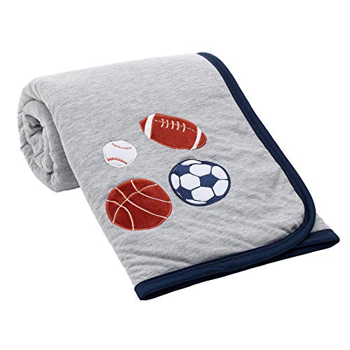 Lambs & Ivy Hall of Fame Sports Jersey/Sherpa Cozy Baby Blanket