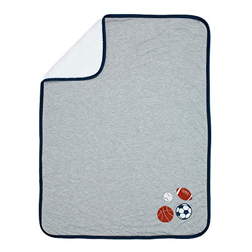 Lambs & Ivy Hall of Fame Sports Jersey/Sherpa Cozy Baby Blanket