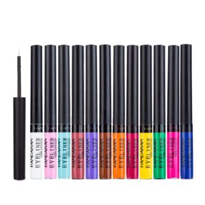 emirde 12 colors matte colorful liquid eyeliner set, color gel eyeliner, great versatility liquid eyeliner, waterproof high pigmented smudgeproof long lasting makeup eyeliner pen