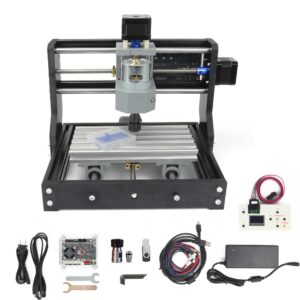 rattmmotor cnc 1610 pro cnc wood router machine kit, 3 axis grbl control diy mini cnc milling engraver engraving machine with cnc offline controller for plastic/wood/acrylic/pvc/pcb/wood