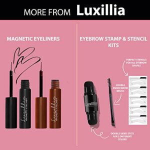 Luxillia (Clear + Black) Magnetic Eyeliner with Eyelashes Kit - Free Applicator Tool, 8D Most Natural Look Eyelash No Magnets Needed - Best Reusable False Eye Lash, Waterproof Liner Pen and Lashes