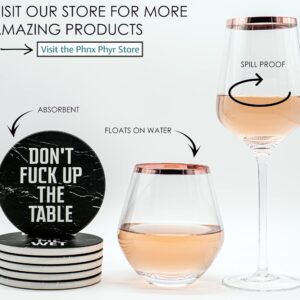 Phnx Phyr Hand Blown Crystal Rose Gold Wine Glasses set 2 - Stem wine glass set - Long Stem wine glasses - Red wine glasses set of 2 - Large white wine glass - Stemmed wine glasses - Gift packaging