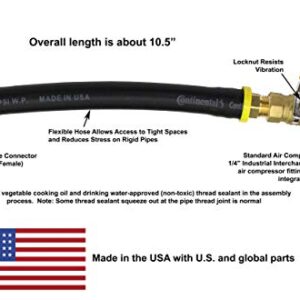 Winterize Sprinkler Systems and Outdoor Faucets: Air Compressor Quick-Connect Plug To Female Garden Hose Faucet Blow Out Adapter with Shut Off Valve (Lead-Free Brass), 10.5" Long