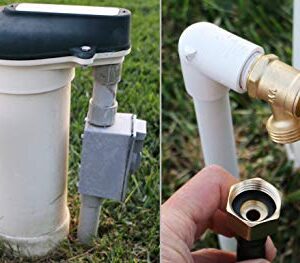 Winterize Sprinkler Systems and Outdoor Faucets: Air Compressor Quick-Connect Plug To Female Garden Hose Faucet Blow Out Adapter with Shut Off Valve (Lead-Free Brass), 10.5" Long