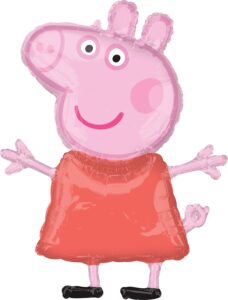 anagram 25" peppa pig foil balloon, multicolor