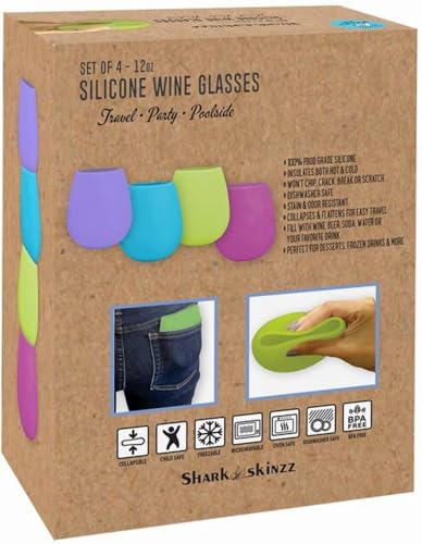 shark skinzz silicone wine glasses