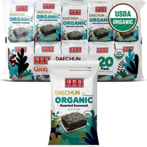 Organic DAECHUN(Choi's1) Seaweed Snacks, 20 Pack, Original, Product of Korea Premium Great