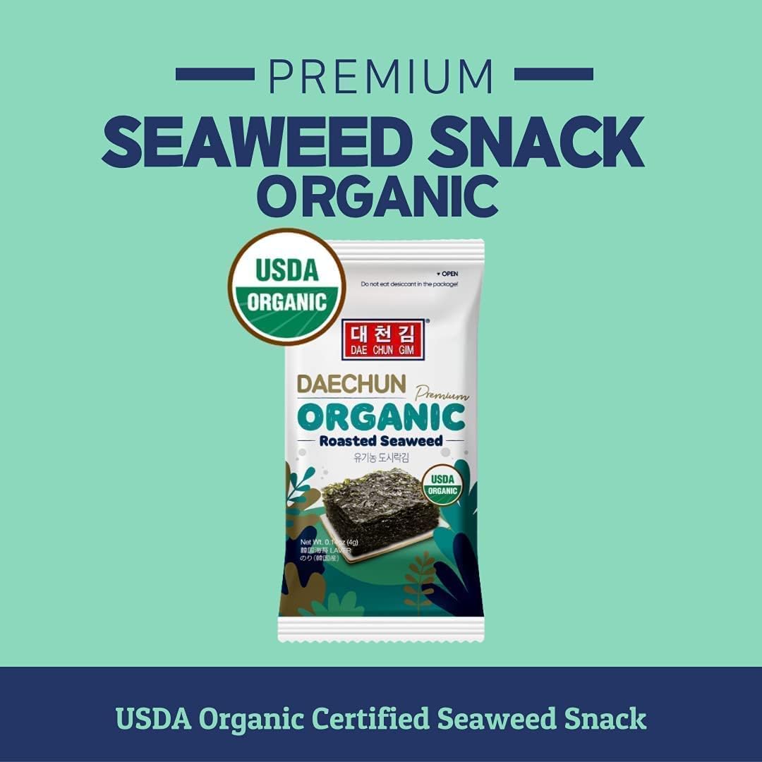 Organic DAECHUN(Choi's1) Seaweed Snacks, 20 Pack, Original, Product of Korea Premium Great