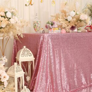 Eternal Beauty Sequin Tablecloth, 50x80 Rectangle Valentine's Day Sequin Tablecloth for Party Cake Dessert Table Exhibition Events,Fuchsia Pink