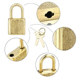 10pcs Mini Cute Diary Padlocks Gold Small Luggage Locks with Keys for Jewelry Boxes Decor