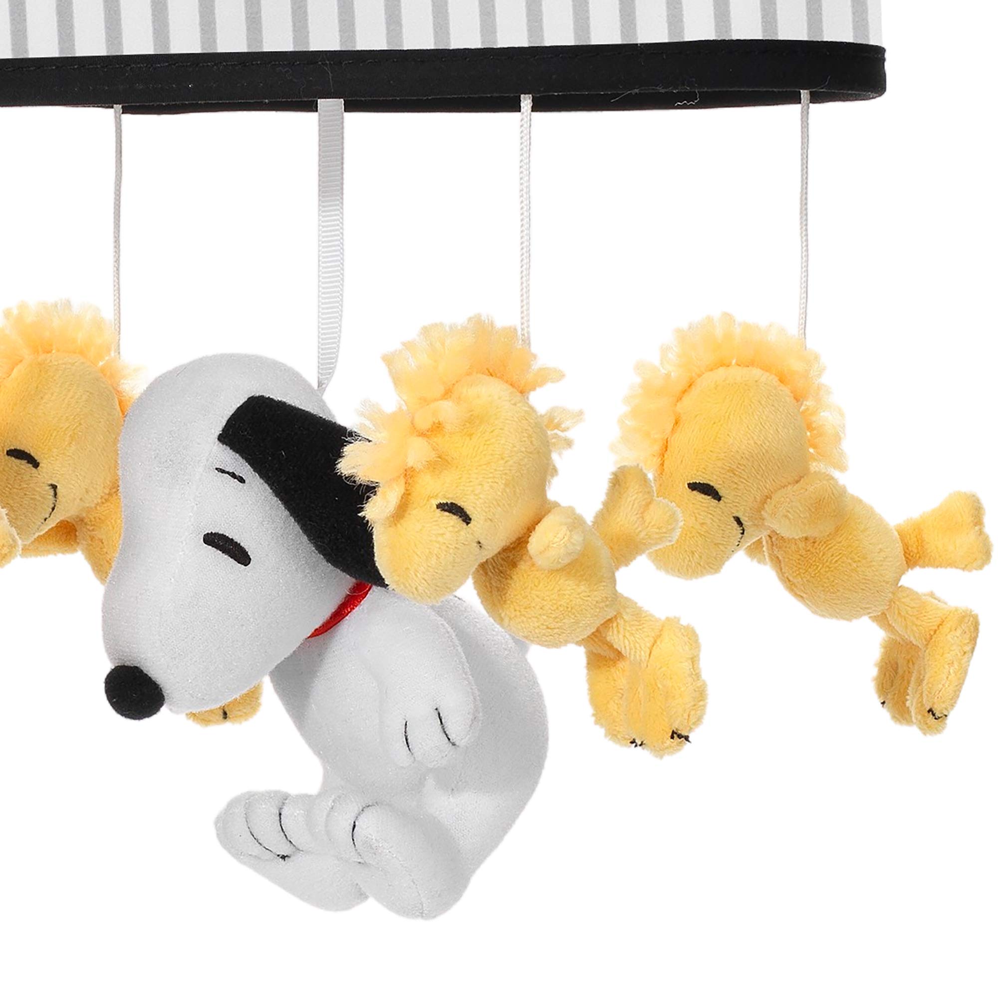 Lambs & Ivy Classic Snoopy Musical Baby Crib Mobile Soother Toy - Black/Yellow