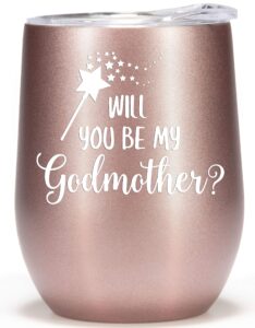 violet and gale godmother proposal gifts 12oz wine glass tumbler will you be my godmother new godparents announcement gift keepsake coffee mug