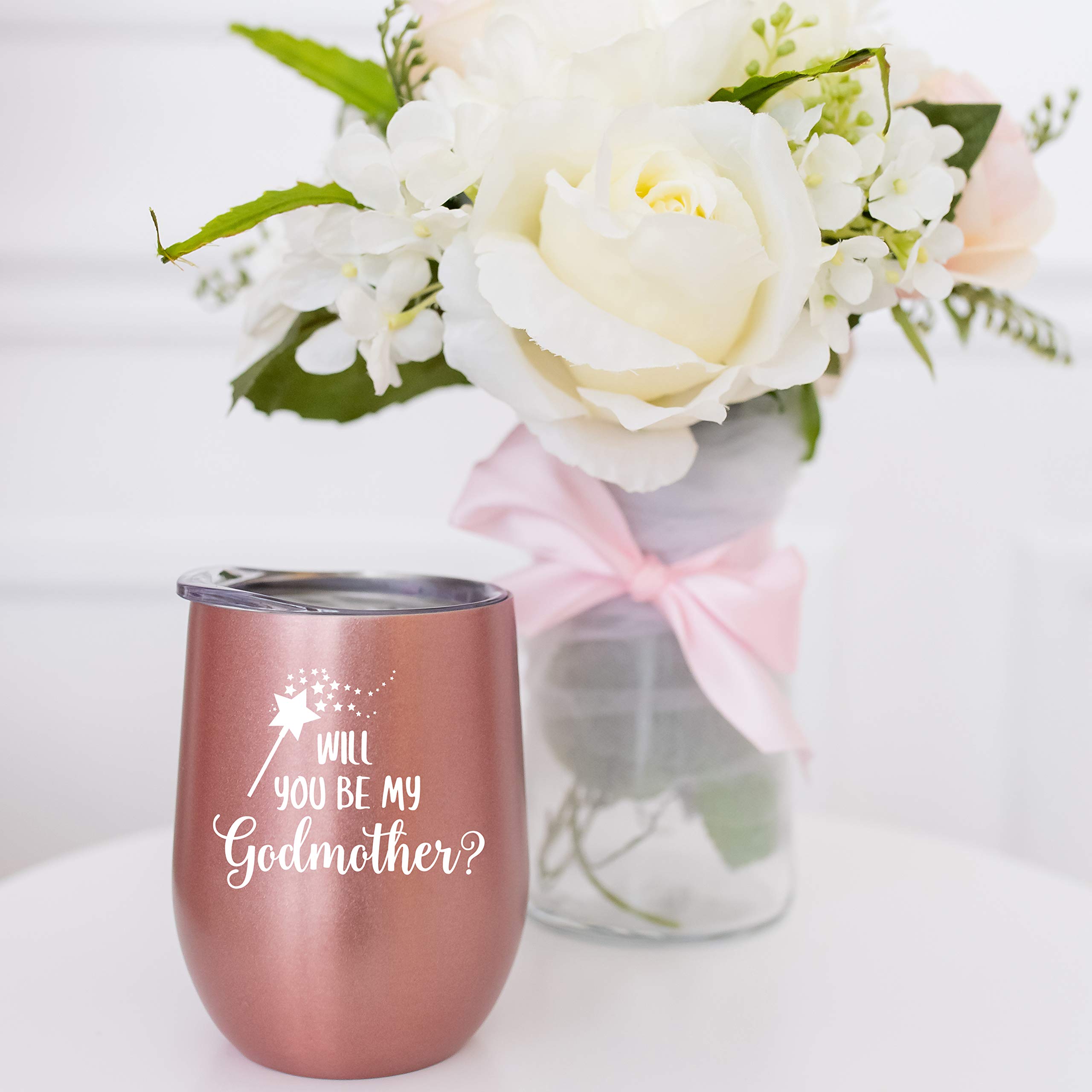 Violet and Gale Godmother Proposal Gifts 12oz Wine Glass Tumbler Will You Be My Godmother New Godparents Announcement Gift Keepsake Coffee Mug