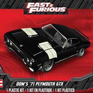 RMX Revell 85-4477 Fast & Furious Dom's 1971 Plymouth GTX 1:24 Scale 87-Piece Skill Level 4 Model Car Building Kit, Clear,White