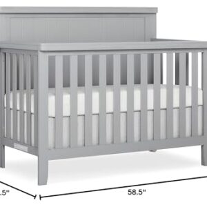 Dream on Me Red Wood 4-in-1 Convertible Crib in Pebble Grey, Greenguard Gold Certified, JPMA Certified, 3 Mattress Height Settings, Built of New Zealand Pinewood