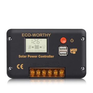 eco-worthy 30a solar charger controller solar panel battery intelligent regulator with dual usb port auto 12/24v pwm positive ground…