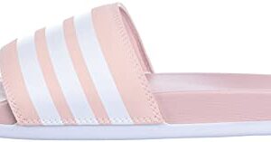 adidas Women's Adilette Comfort Slides Sandal, Vapour Pink/White/White, 8