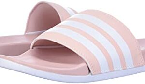 adidas Women's Adilette Comfort Slides Sandal, Vapour Pink/White/White, 8