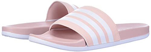 adidas Women's Adilette Comfort Slides Sandal, Vapour Pink/White/White, 8