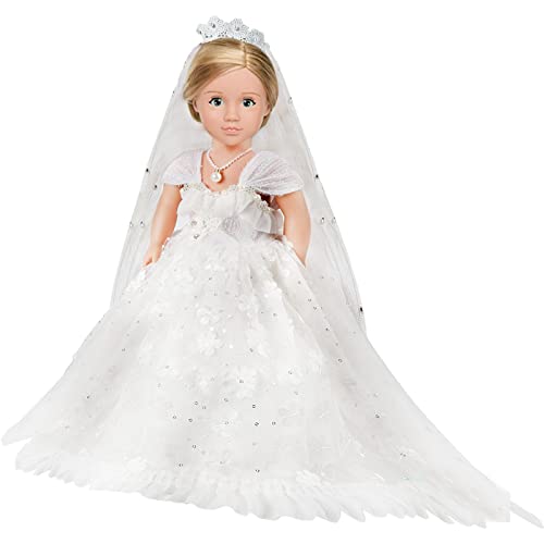 Lovely Doll 18 Inch Girl Doll Clothes and Accessories - 3 Piece 18 inch Doll Wedding Dress - Weddding Birthday Accessories and Party Supplies