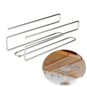 DOITOOL Wall Mounted Stemware Rack, Glass Hanger, 15 in L x 10 in W x 6 in H, Silver