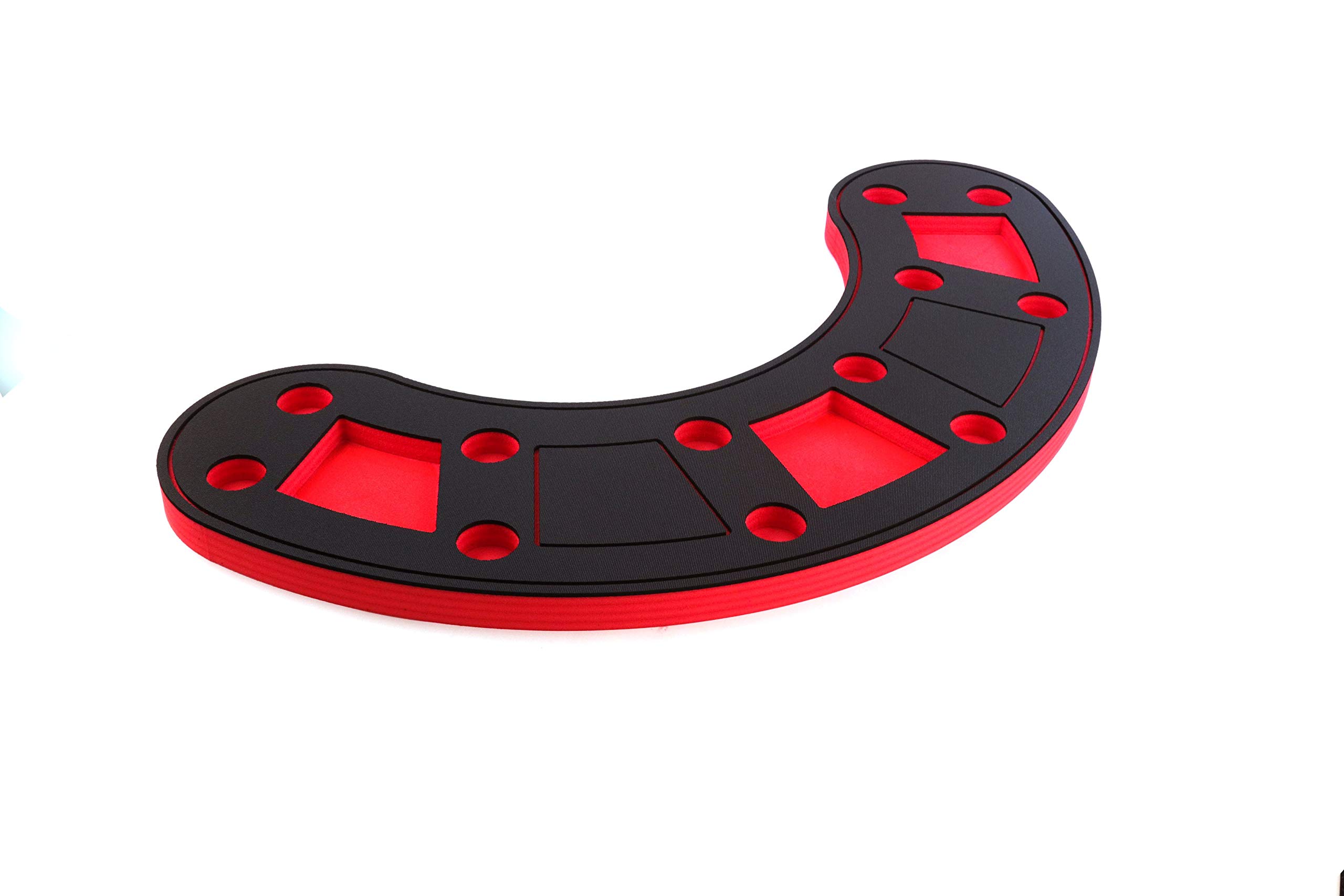 Polar Whale Giant Red and Black Floating Bar Table Tray Bartender Drink Holder for Pool or Beach Party Float Lounge Refreshment Durable UV Resistant Foam 15 Compartment with Cup Holders 5 Feet Long