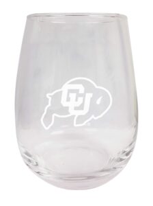 r and r imports colorado buffaloes etched stemless wine glass 15 oz 2-pack officially licensed collegiate product