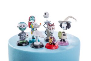 nightmare before christmas jack skeleton 6 piece birthday cake topper set featuring 2" figure set