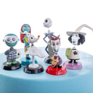 Nightmare Before Christmas Jack Skeleton 6 Piece Birthday Cake Topper Set Featuring 2" Figure Set