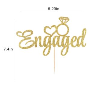 Auteby Engaged Cake Topper - Engagement Wedding Party Decorations Supplies