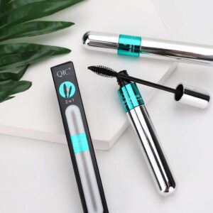 4D Silk Fiber Lash Mascara, 2 in 1 Thrive Mascara For Natural Lengthening And Thickening Effect(Pack of Dark Cyan)