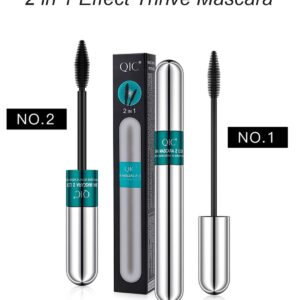 4D Silk Fiber Lash Mascara, 2 in 1 Thrive Mascara For Natural Lengthening And Thickening Effect(Pack of Dark Cyan)