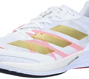 adidas Adizero Adios 6 Running Shoe - Women's FTW White/Gold Metallic/Solar Red, 6.5