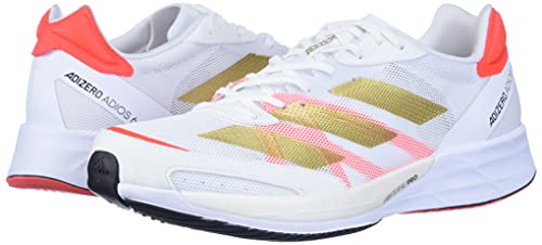 adidas Adizero Adios 6 Running Shoe - Women's FTW White/Gold Metallic/Solar Red, 6.5