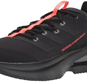 adidas unisex adult Fluidflash Running Shoe, Black/Black/Solar Red, 10.5 Women Men US