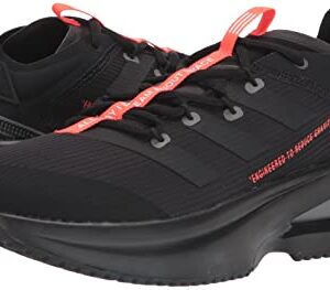 adidas unisex adult Fluidflash Running Shoe, Black/Black/Solar Red, 10.5 Women Men US