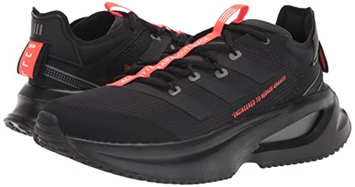 adidas unisex adult Fluidflash Running Shoe, Black/Black/Solar Red, 10.5 Women Men US