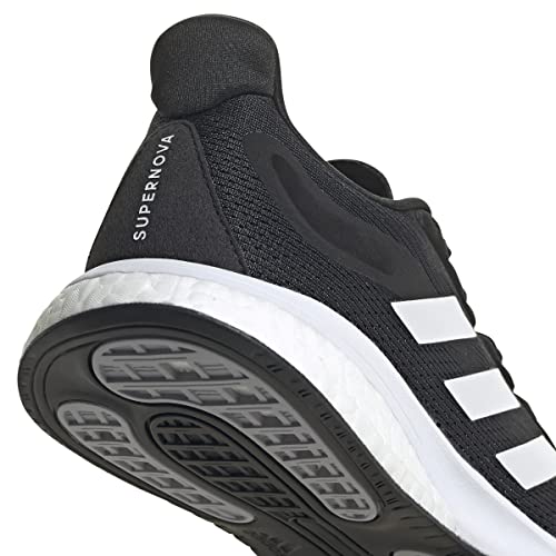 adidas Women's Supernova Running Shoe, Black/White/Halo Silver, 8.5