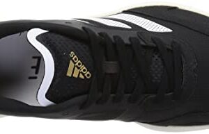 adidas Women's Adizero Boston 10 Sneaker, Black/White/Gold Metallic, 8.5