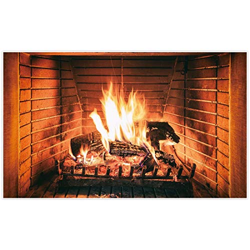 Allenjoy 5x3ft Burning Firewoods Photography Backdrop Winter Christmas Fireplace Flaming Woods Background for Kids Children Family Camping Barbeques Party Decor Banner Portrait Photo Booth Props