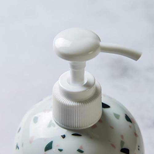 Soap Dispenser Ceramics Soap Foam Dispenser PET Plastic Pump Refillable and Eco Friendly for Essential Oil, Lotion Soap (Color : Two(with Tray))