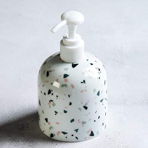 Soap Dispenser Ceramics Soap Foam Dispenser PET Plastic Pump Refillable and Eco Friendly for Essential Oil, Lotion Soap (Color : Two(with Tray))