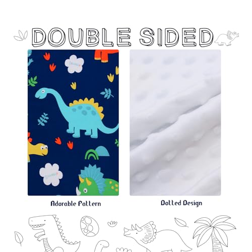 Cloele Baby Minky Blanket - Dinosaur Ultra Soft Infant Blanket 30 x 40 Inch - Plush Double Layer Fleece Boys Blanket with Dotted Backing for Newborns Toddler Bed Throw Blanket Baby Receiving Blanket